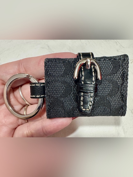 Accessories | Coach Picture Frame Black Textured Keychain | Poshmark